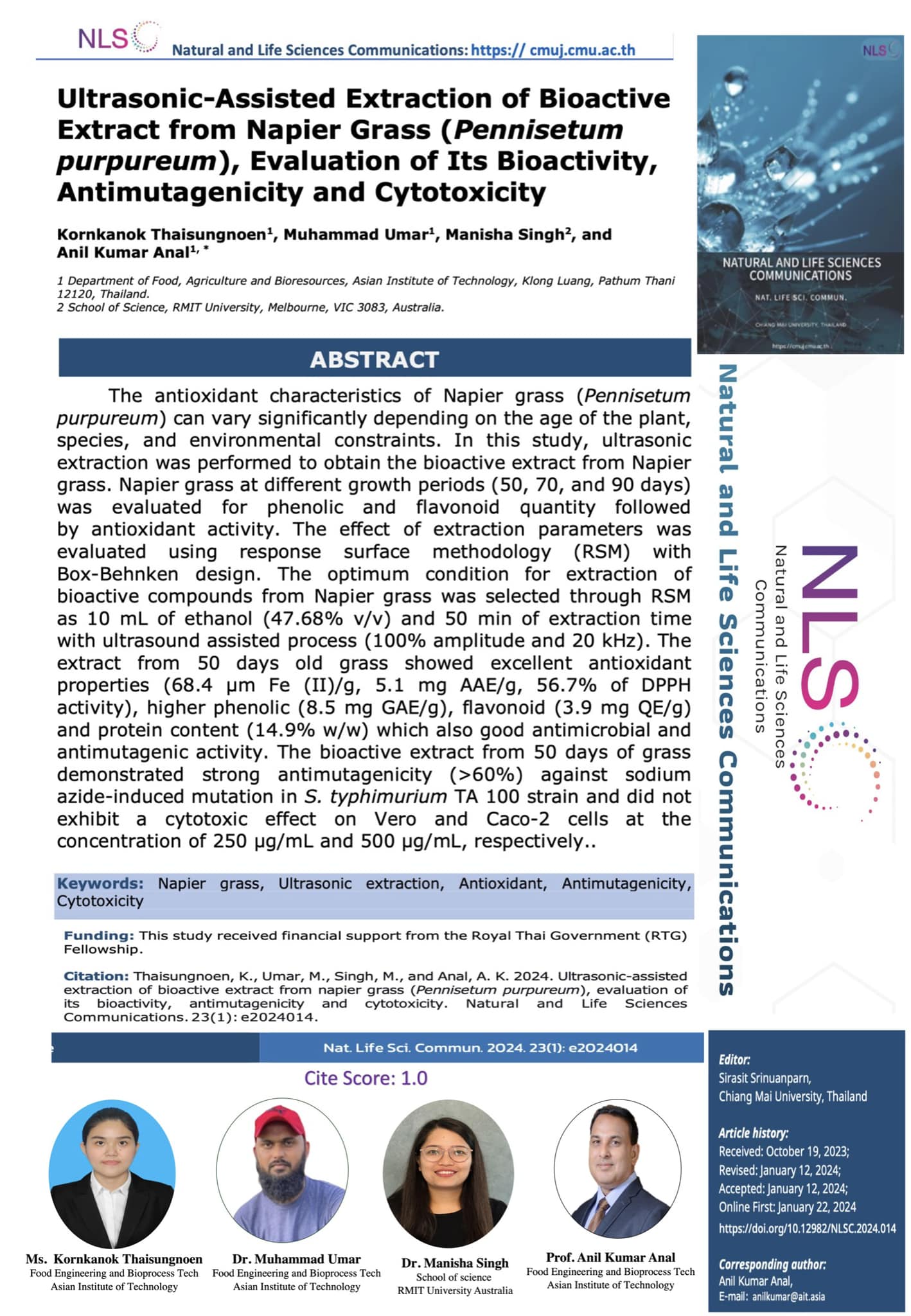 Exciting Publication Alert – Prof. Anil Kumar Anal